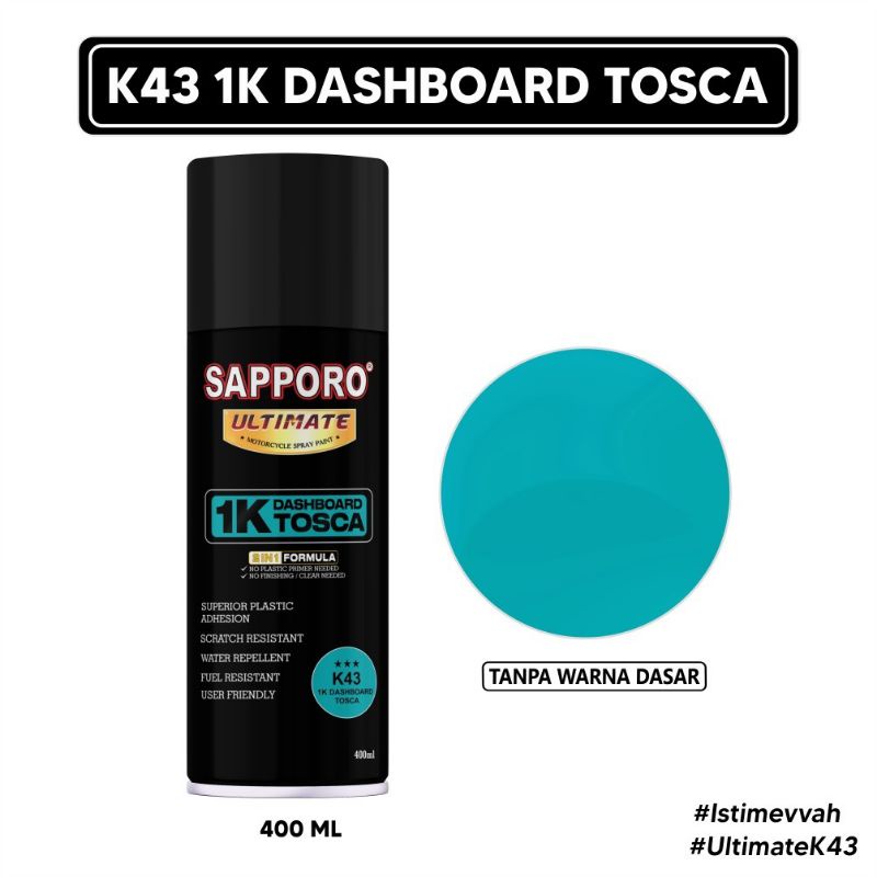Jual SAPPORO ULTIMATE K43 1K DASHBOARD TOSCA CAT SEMPROT AEROSOL SPRAY PAINT WARNA TOSKA saporo ...