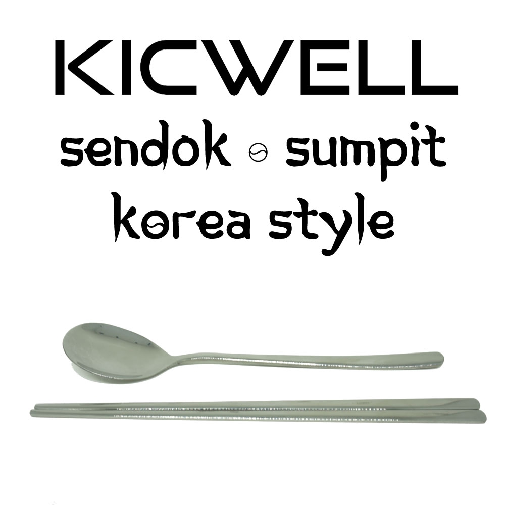 Jual Kicwell Sendok Garpu Sumpit Korea Sujeo Set | Shopee Indonesia