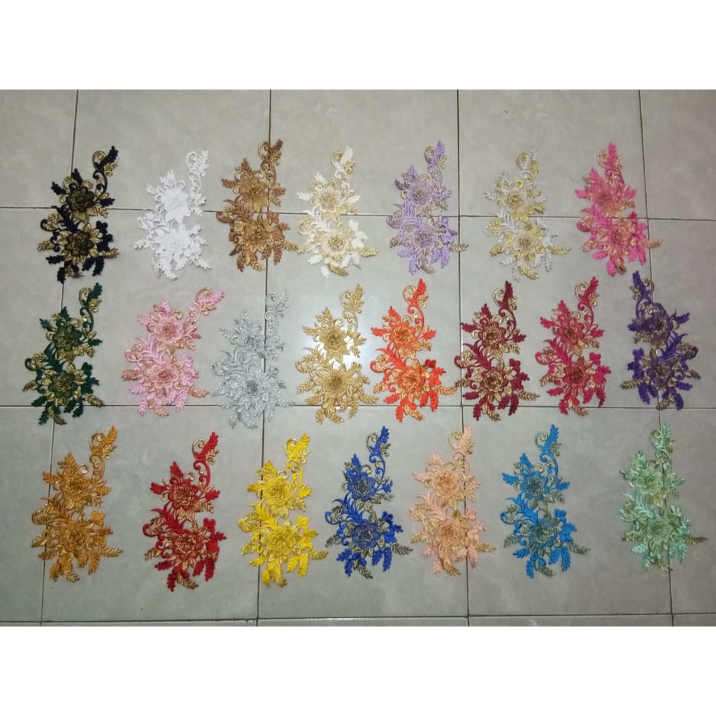 Jual RENDA BORDIR TEMPEL BUNGA 3D BUNGA KECIL | Shopee Indonesia