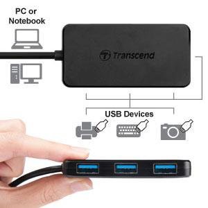 Jual Transcend Super Speed USB 3.0 HUB 4 Port Upto 10x faster than USB ...