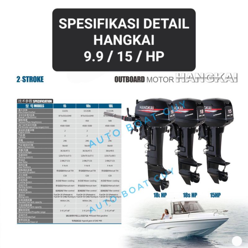 Jual Mesin Tempel Perahu Merek HANGKAI 15 / 18 PK HP | Shopee Indonesia