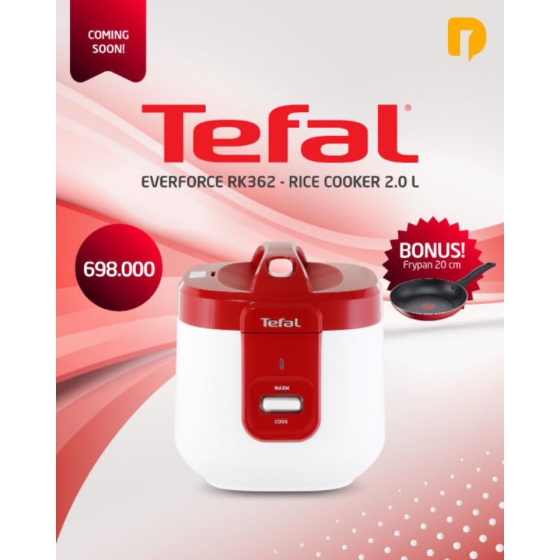 Jual TEFAL Everforce RK362 Rice Cooker 2 Liter | Shopee Indonesia