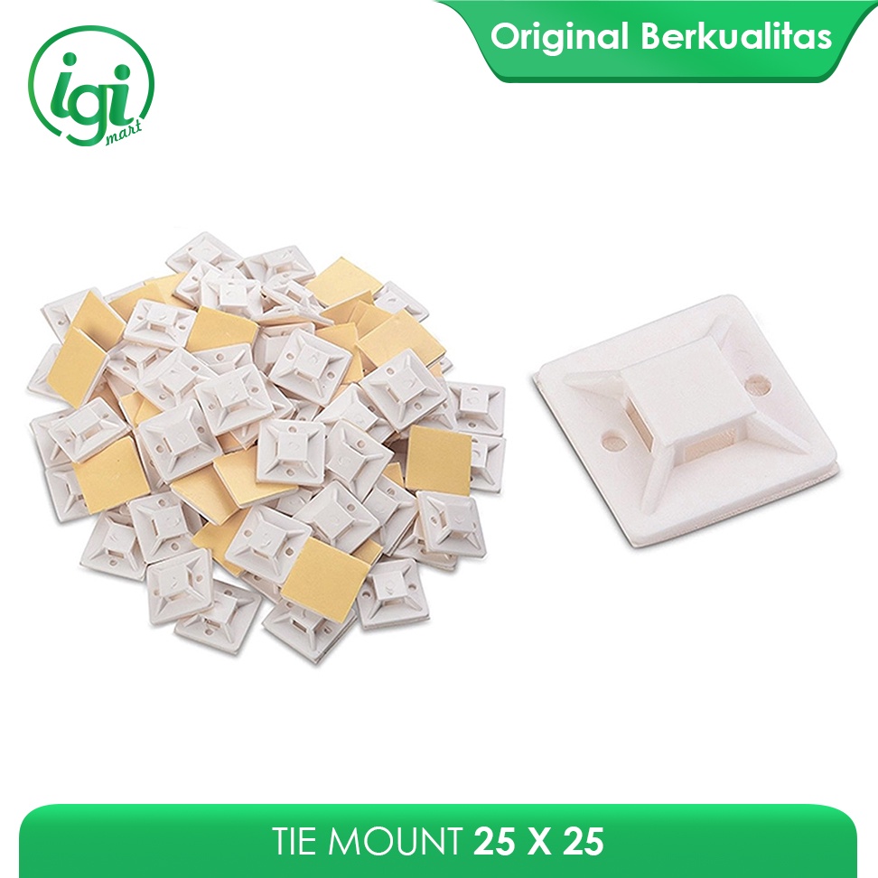 Jual KSS KABEL TIE MOUNT 25X25 / SELF ADHESIVE TIE MOUNT 25 X 25 mm | Shopee Indonesia