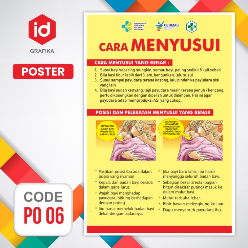 Jual POSTER CARA MENYUSUI YANG BENAR, POSTER KEBIDANAN, POSTER ...
