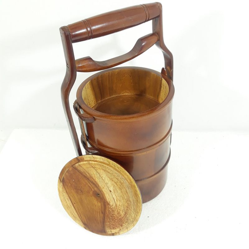 Jual RANTANG KAYU JATI SUSUN 3,TEMPAT BEKAL, RANTANG UNIK, PAJANGAN ...