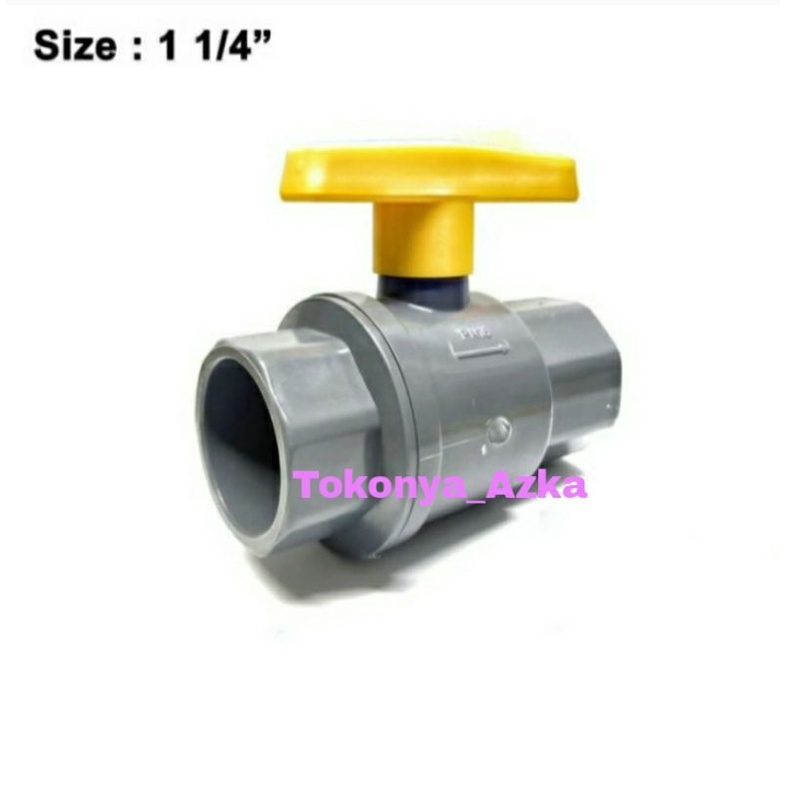 Jual Ball Valve PVCBV 1 1/4" ONDA Polos Stop Kran plastik PVC Kuning 1 ...