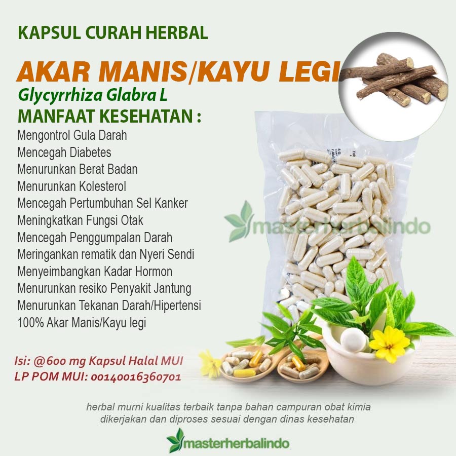 Jual herbal curah AKAR MANIS Kayu Legi Kapsul Curah Herbal Daya Ingat ...