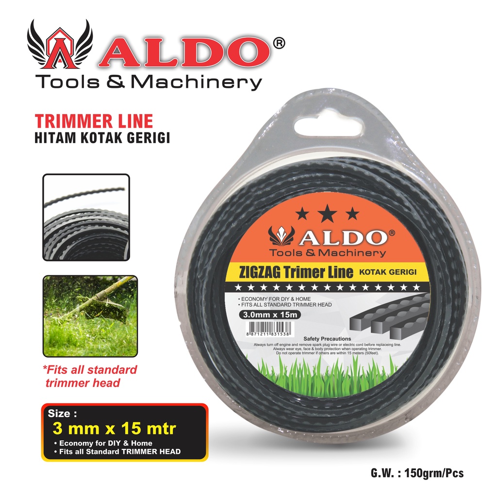 Jual TRIMER LINE KOTAK GERIGI WARNA HITAM - SENAR POTONG RUMPUT 15M ...