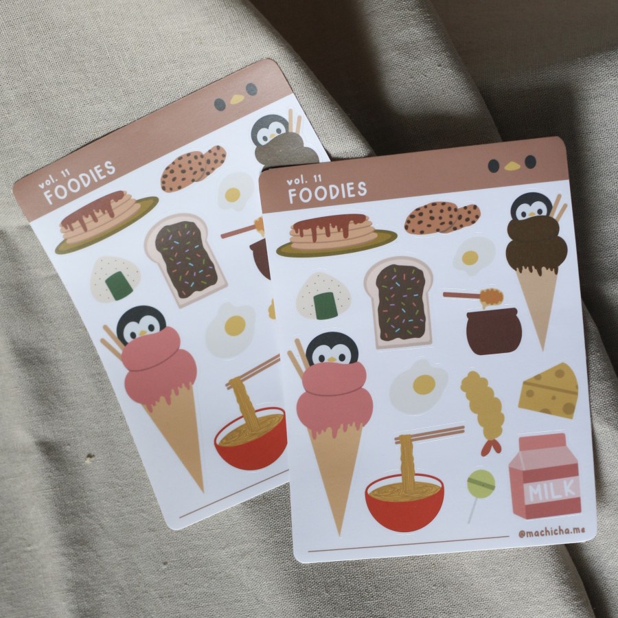 Jual Machicha - Sticker Sheet Vol. 11 Foodies - Sticker vinyl penguin ...