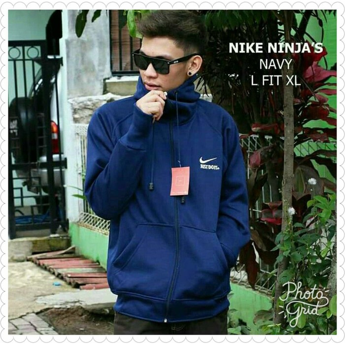Jual Jaket Ninja NIKE JUST DO IT Navy | Shopee Indonesia