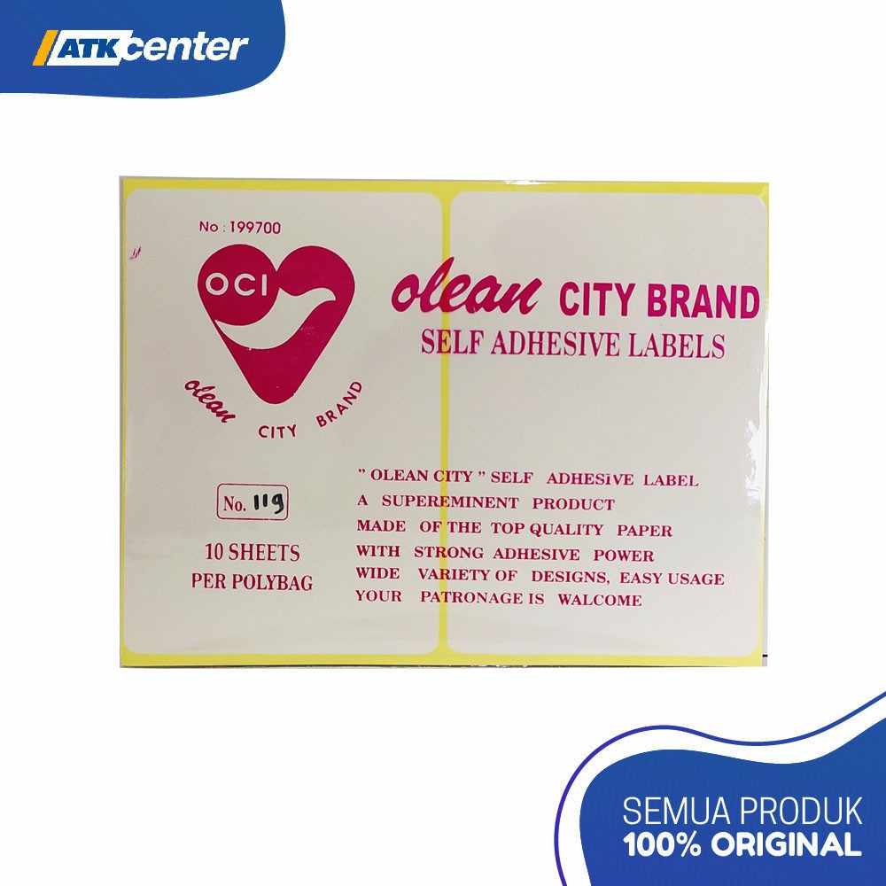 Jual Label Nama / Label Olean City No.119 Polos (10 Lembar) | Shopee ...