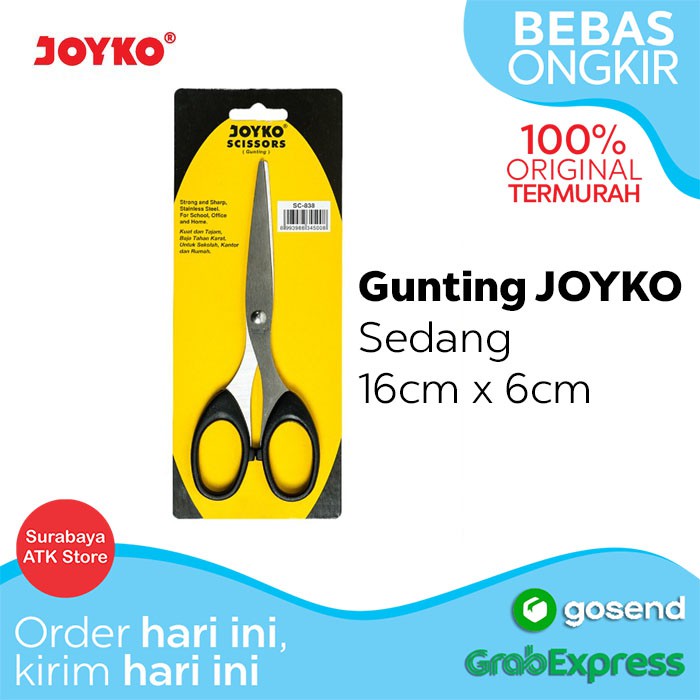 Jual Gunting Joyko SC-838 / Scissors / Gunting Kecil Gunting Sedang ...