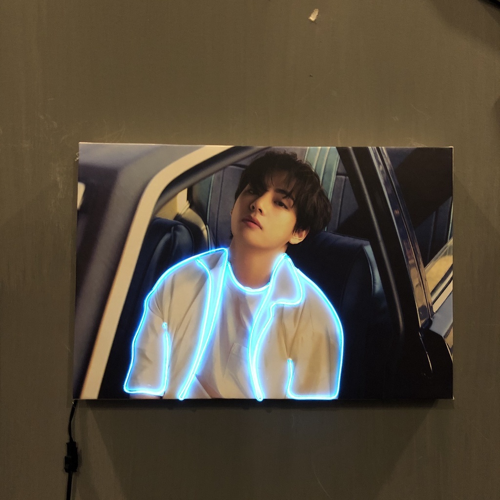 Jual Poster Dinding BTS V - Neon Frame El Wire - Dekorasi Kamar Lampu ...