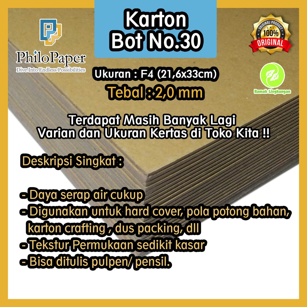 Jual Karton Yellow Bot No.30 F4 | Shopee Indonesia
