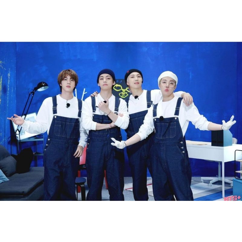 Jual OFFICIAL THESTORI KOREA BTS WEAR DENIM OVERALL JUMPSUIT RUN BTS ...