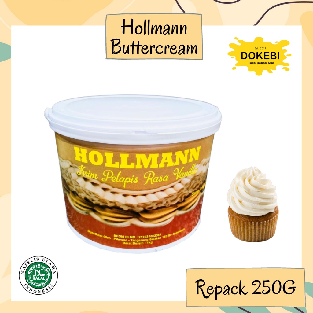 Jual BUTTER CREAM HOLLMANN 250 Gr / HOLLMAN BUTTERCREAM REPACK | Shopee ...