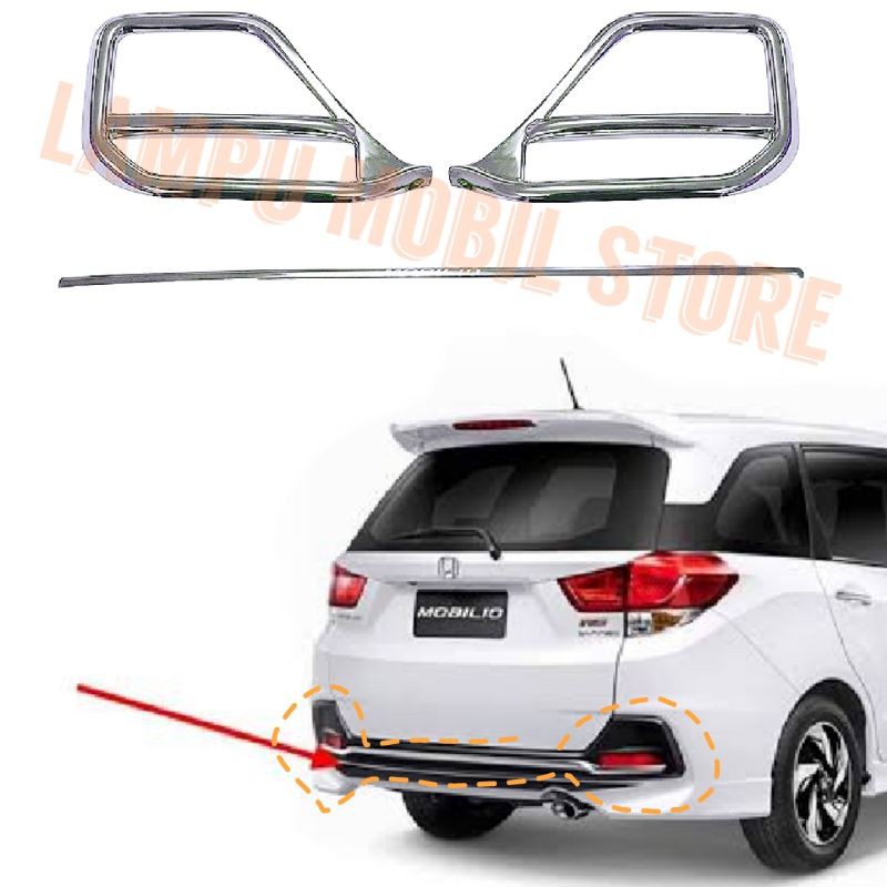 Jual Cover Lampu Bumper Belakang Garnish Reflector Chrome Honda Mobilio ...