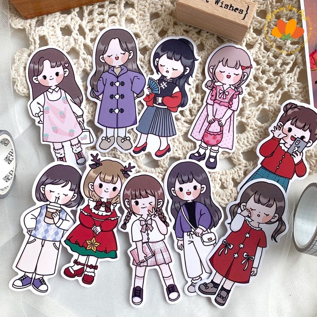Jual Girl Sticker Chibi Lucu Boy stiker dekorasi journaling scrapbook ...