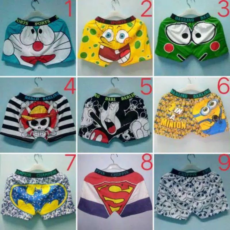 Jual ⭐⭐⭐⭐⭐ Boxer Motif Boxer Gambar Boxer Kartun Boxer Karakter Celana ...