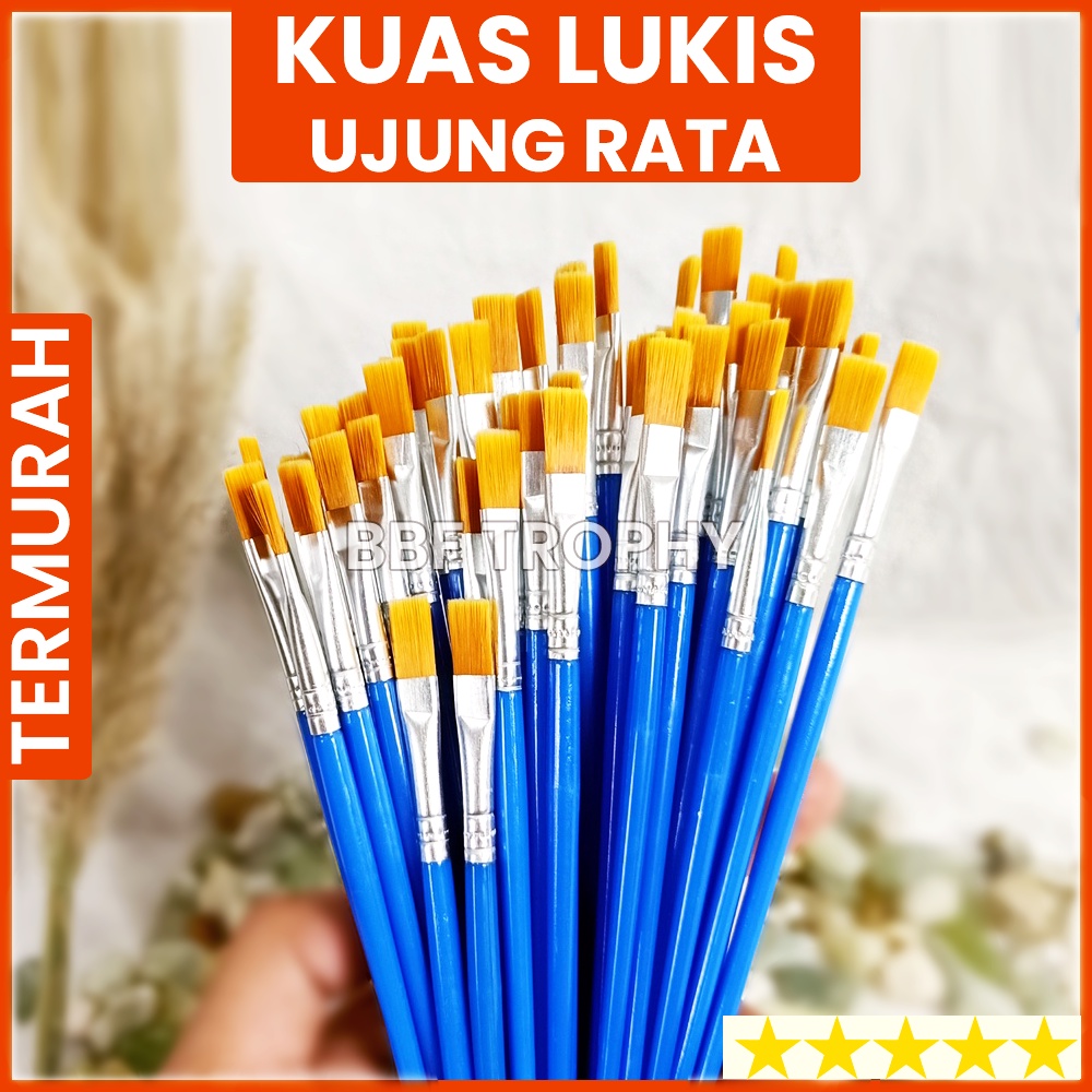 Jual Kuas Lukis ujung Flat Rata bulu halus | Shopee Indonesia