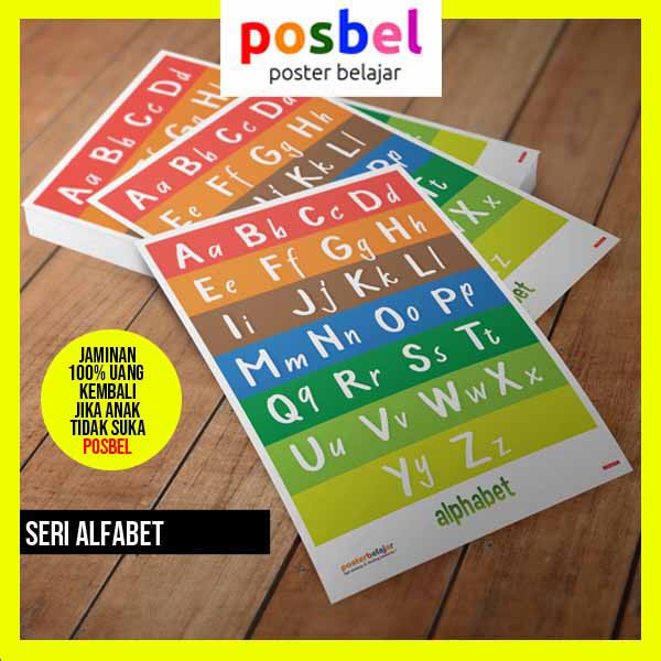 Jual Poster Abjad Anak POSBEL Seri ALFABET Belajar Mengenal Huruf Cocok ...
