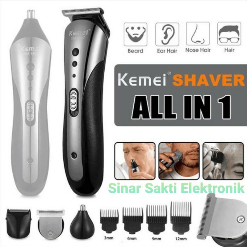 Jual Mesin Cukur Kemei Hair Clipper 3 in 1 alat cukur rambut charger KM 1407 | Shopee Indonesia