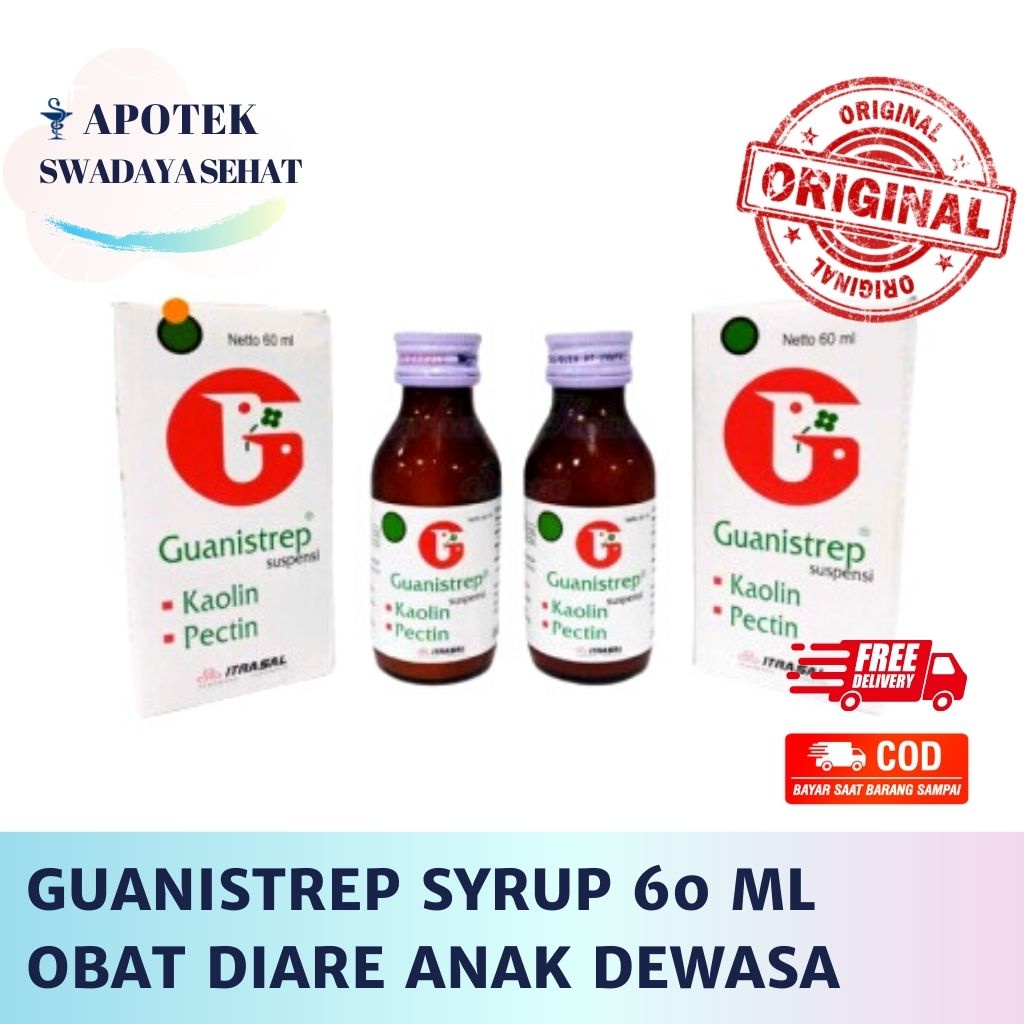 Jual GUANISTREP Syrup 60 ML Obat Diare Anak Dewasa Kaolin Pectin Sirup ...