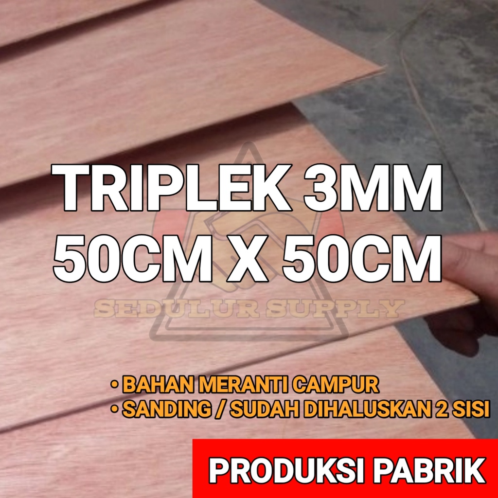 Jual PAPAN KAYU TRIPLEK / MULTIPLEK 3MM MERANTI CAMPUR UKURAN 50 x 50 ...