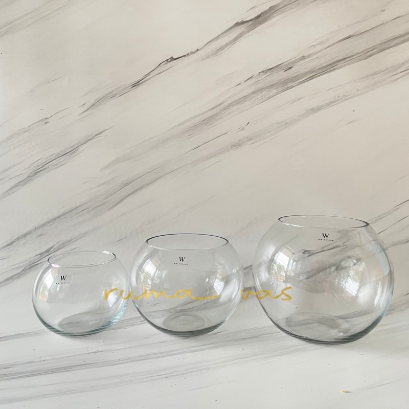 Jual vas bunga kaca bulat unik bubble 1,5 liter 3 liter 4 liter ...