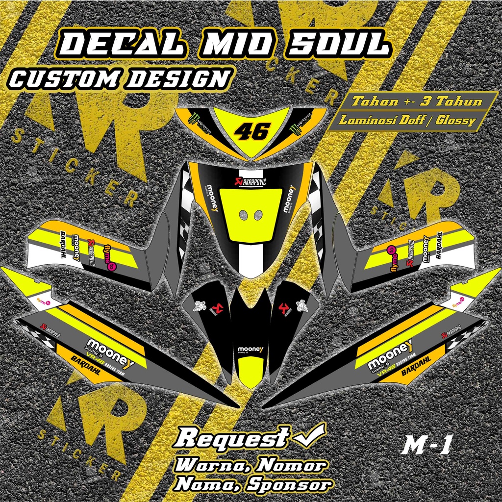 Jual Stiker decal Mio Soul fullbody | Custom Desain | request warna ...
