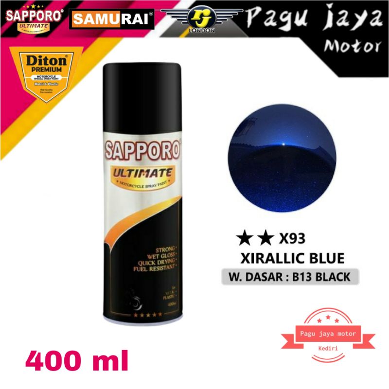 Jual sapporo ultimate xiralic xirallic blue biru X93** 400ml cat semprot spray paint pilok pilox ...
