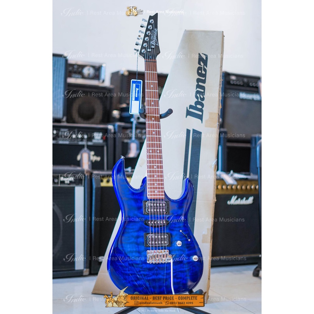 Jual Gitar Elektrik Ibanez Gio GRX70QA TBB Transparent Blue Busrt ...