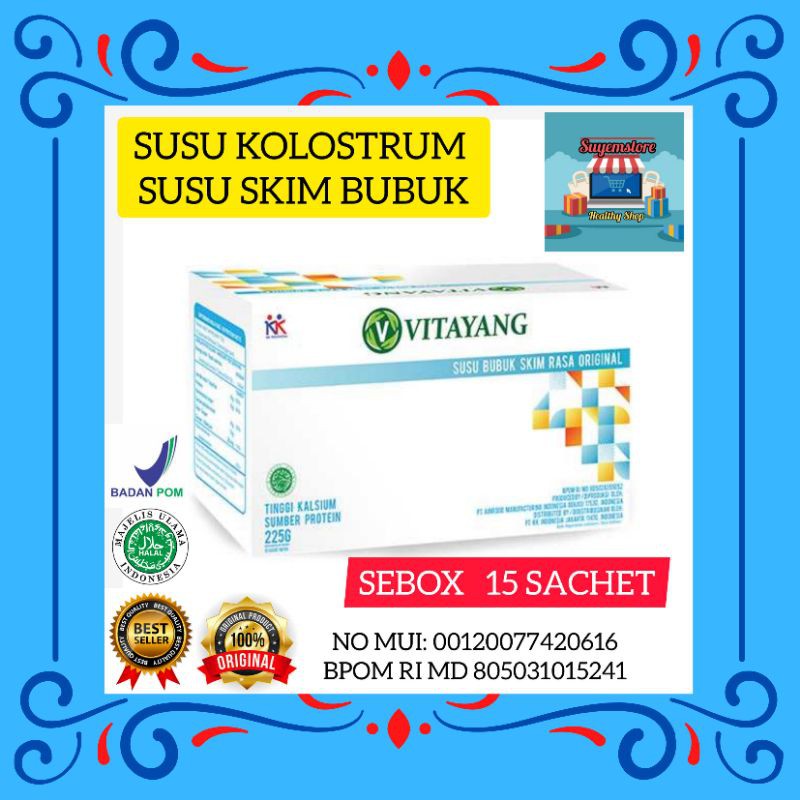 Jual Vitayang Susu Skim Bubuk Sebox isi 15 Sachet ,Susu Kolostrum ,Susu ...