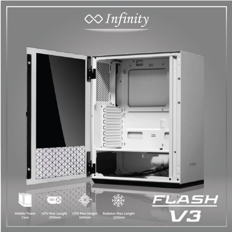 Jual CASE GAMING INIFINITY FLASH V3 TEMPERED GLASS M-ATX, ATX | Shopee ...