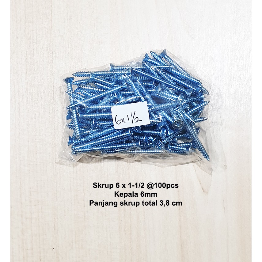 Jual Skrup 6 x 1-1/2 inch 100Bh | Shopee Indonesia