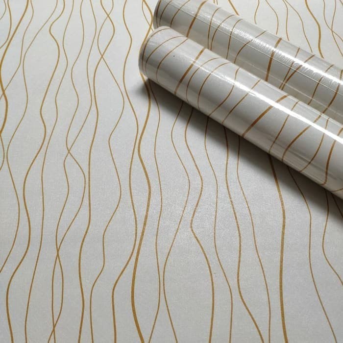 Jual WALLPAPER MINIMALIS GARIS KUNING Wallpaper Dinding 10M x 45Cm ...