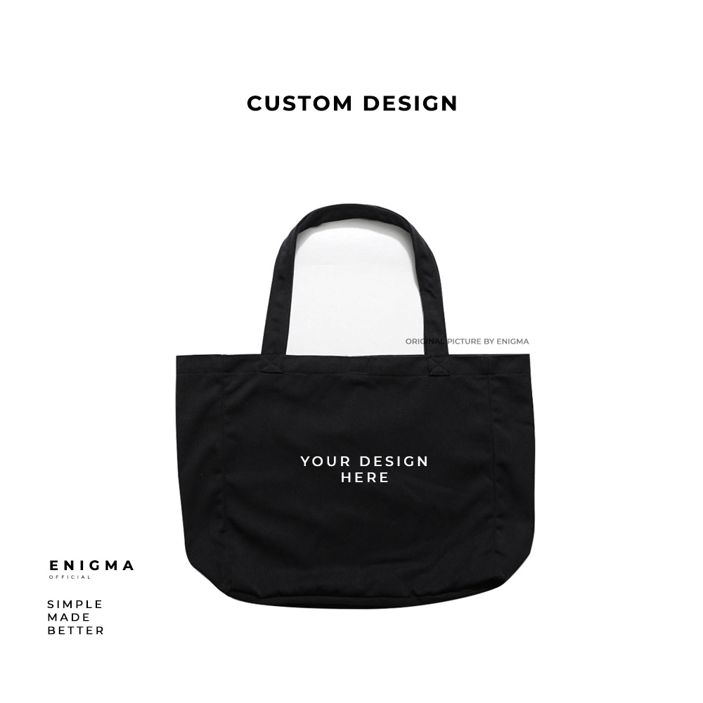 Jual CUSTOM TOTEBAG LANDSCAPE HITAM CUSTOM TOTE BAG KANVAS PREMIUM ...