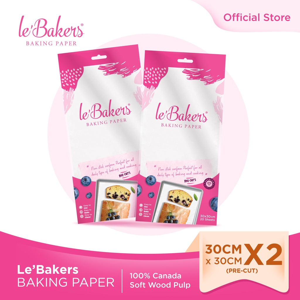 Jual Le'Bakers Baking Paper Pre-Cut 30CM x 30CM X 2 | Shopee Indonesia