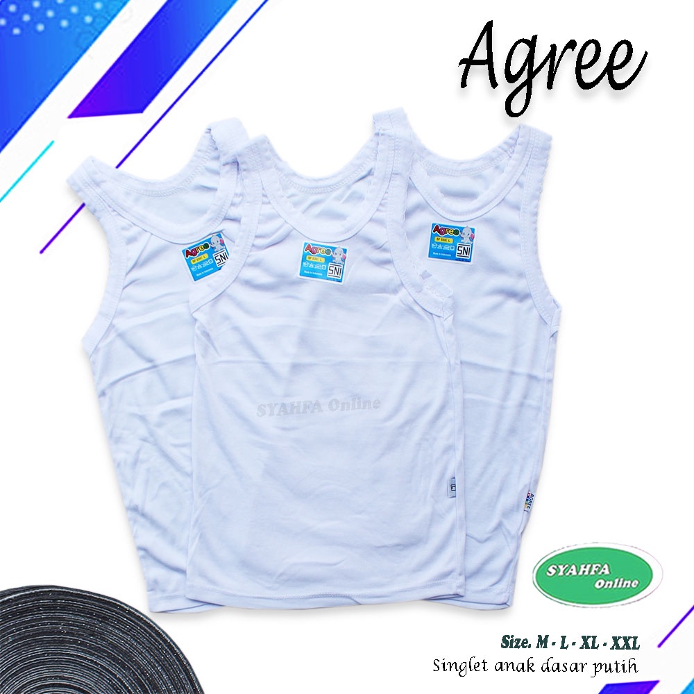 Jual 3 pcs - SINGLET AGREE PUTIH ST 02 | SINGLET ANAK / Kaos Kutang ... Jual 3 pcs - SINGLET AGREE PUTIH ST 02 | SINGLET ANAK / Kaos Kutang ...