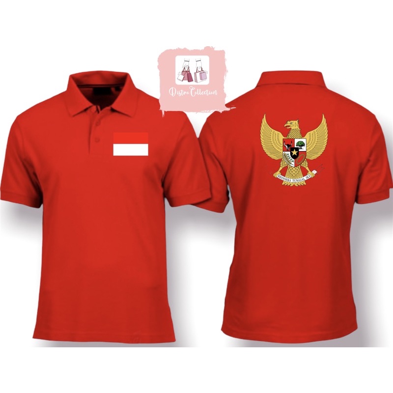 Jual KAOS POLO LOGO GARUDA BENDERA INDONESIA // kaos polo HUT RI ...
