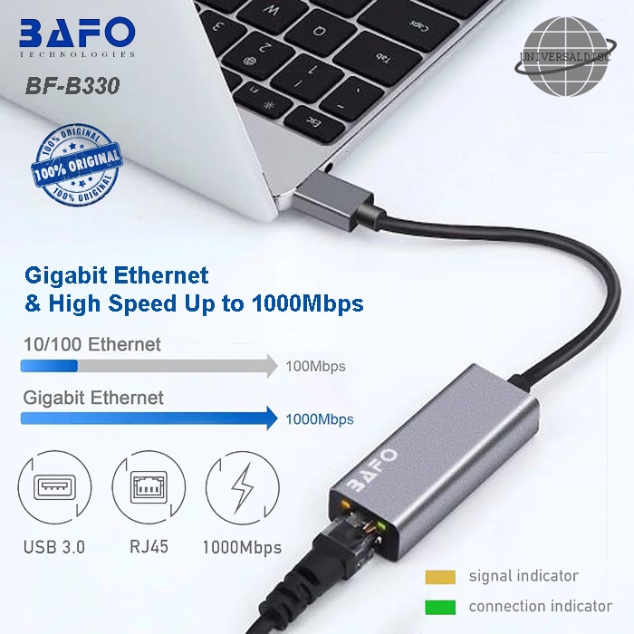 Jual USB 3.0 to LAN BAFO BF-330 Gigabit - USB LAN Bafo - USB to LAN ...