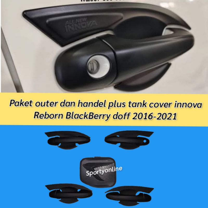 Jual outer dan handel plus tank cover innova reborn 2016-2021 black ...