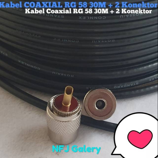 Jual Kabel terbaik Kabel COAXIAL RG 58 30 Meter Plus Dua Konektor | Shopee Indonesia