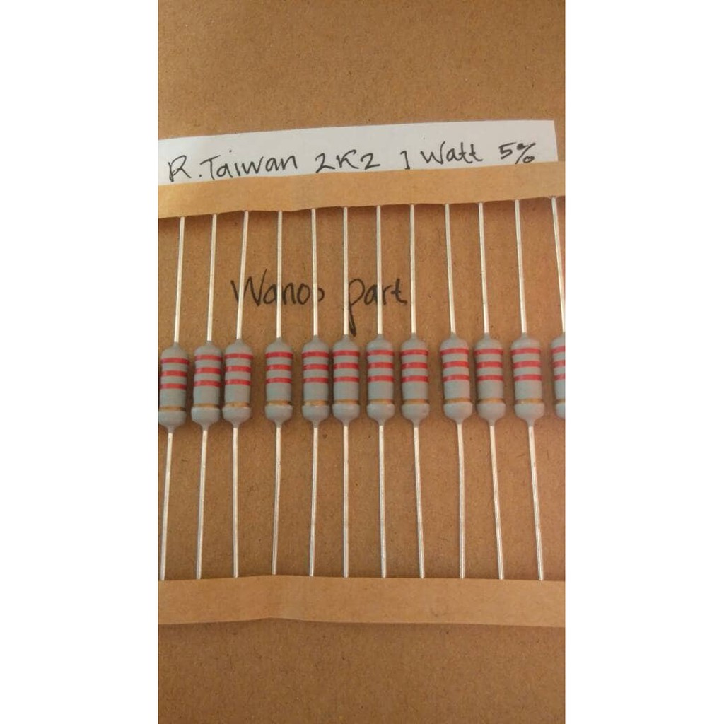 Jual Resistor 2K2 1 watt 5% taiwan harga per 10 pcs | Shopee Indonesia