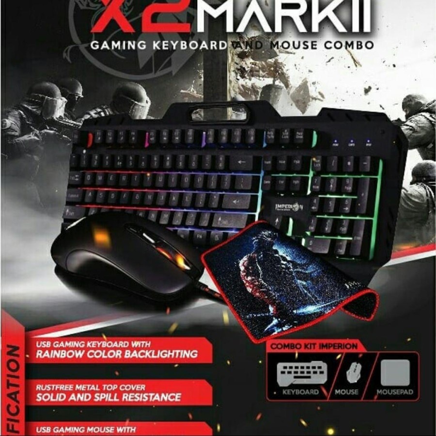 Jual KEYBOARD MOUSE IMPERION X2 MARKII GAMING COMBO | Shopee Indonesia