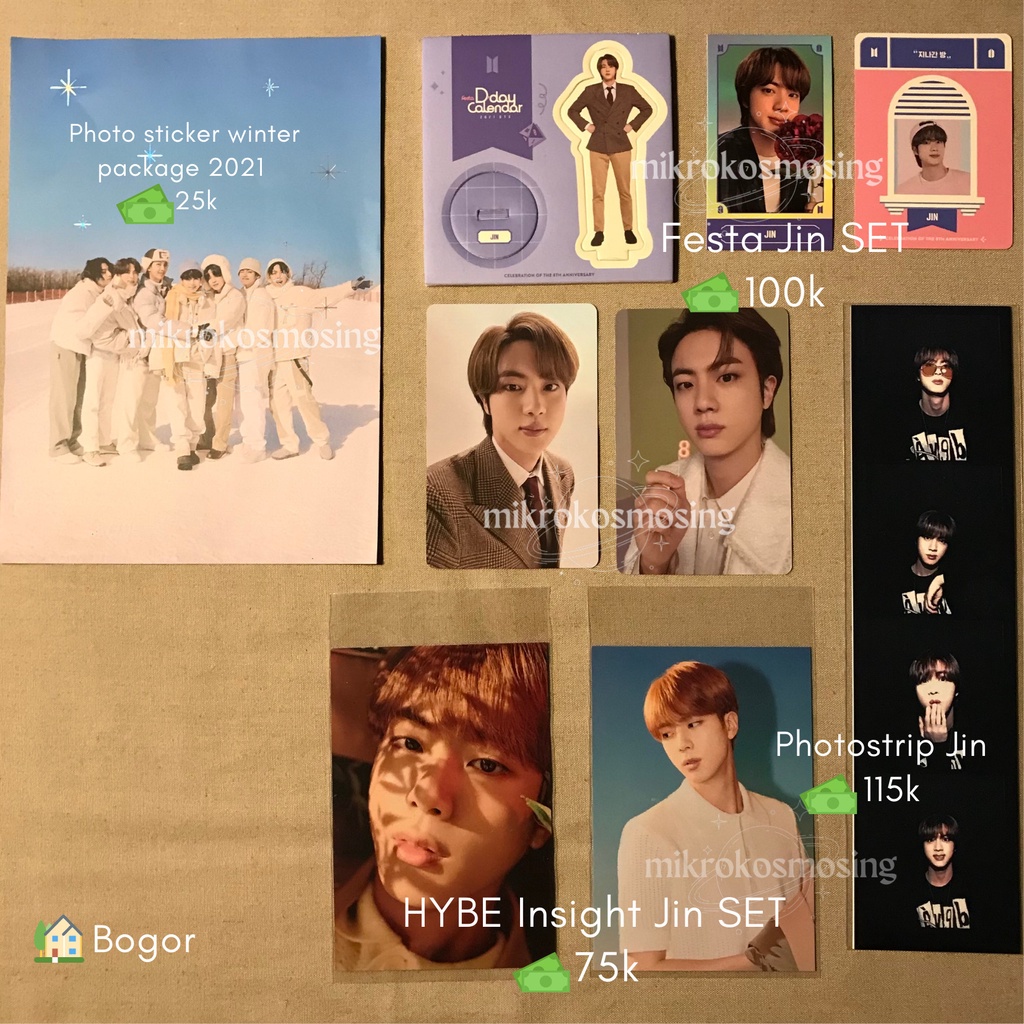 Jual [READY INA] BTS: Koleksi JIN BTS (PC, Photo strip, Sticker ...