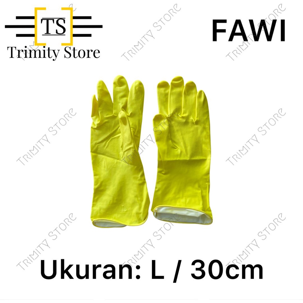 Jual Sarung Tangan Karet / Latex / Cuci Piring Large 30cm Fawi | Shopee ...