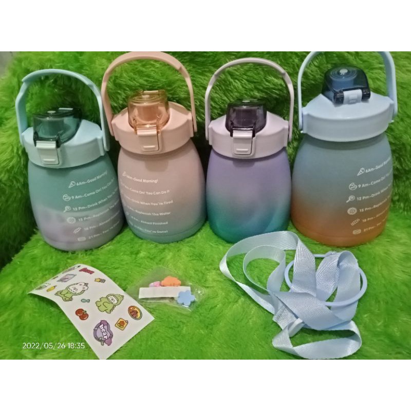Jual BOTOL MINUM VIRAL 1 LITER BOTOL MOTIVASI FREE STICKER BOTOL ...