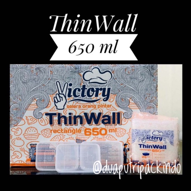 Jual ThinWall Kotak Persegi Panjang (Rectangle) 650 ml merk VICTORY ...
