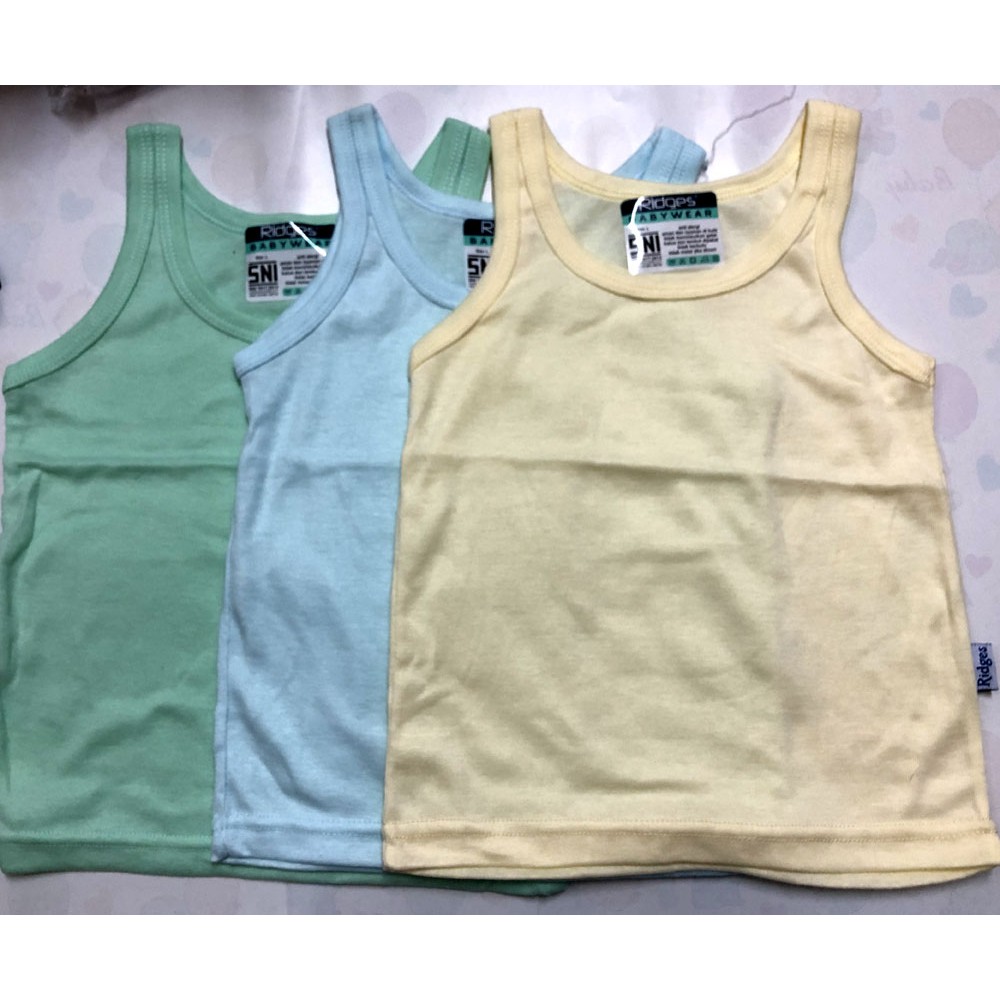 Jual Singlet Bayi Ridges Polos Warna ber-SNI / Singlet Anak Adem Lembut ...